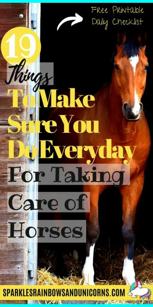 Daily Horse Care List For A Happy Healthy Horse: Free Printable ...