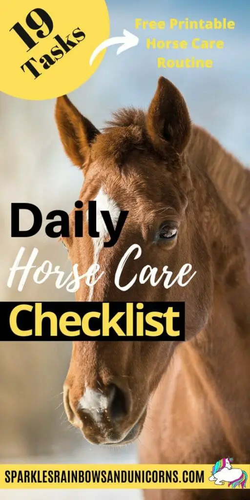 Daily Horse Care List For A Happy Healthy Horse: Free Printable ...